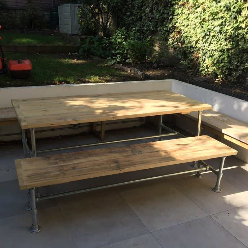 Outdoor dining patio tables + benches - Garden Furniture | Outdoor ...